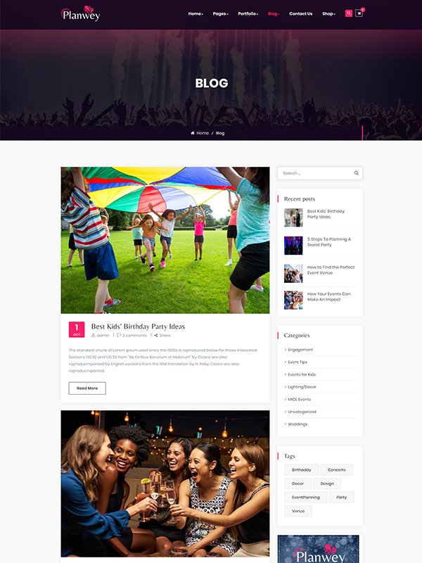 Planwey – Event planner & celebration html Template