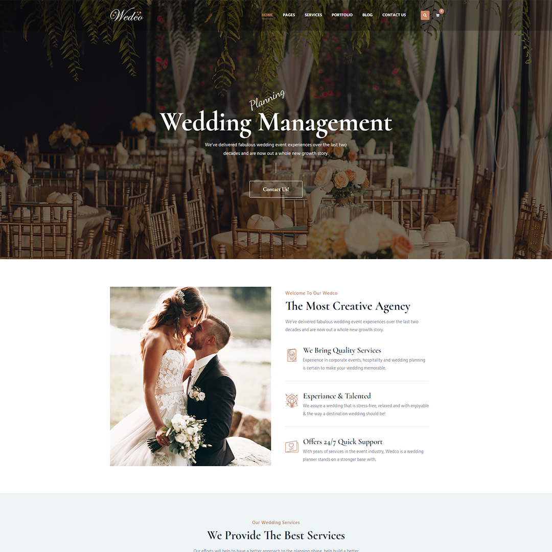 Wedco - Wedding Management & Amazing Services WP Theme - Home 2