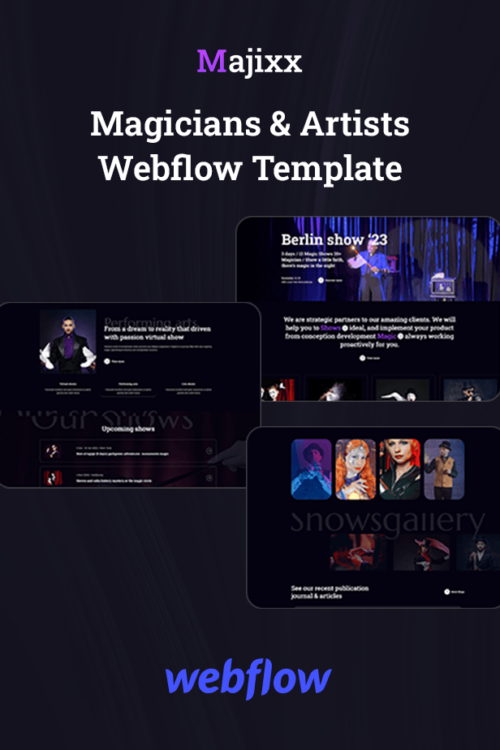 Majixx - Stunning Magicians & Artists Webflow Template